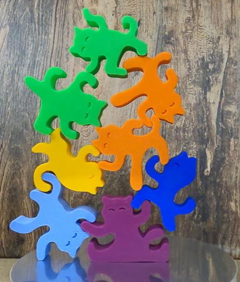 Ninja Cats Stacking Balance Game Table Top Game - Etsy