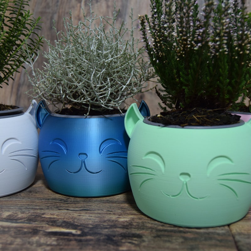 Cat Plant Pot - Etsy