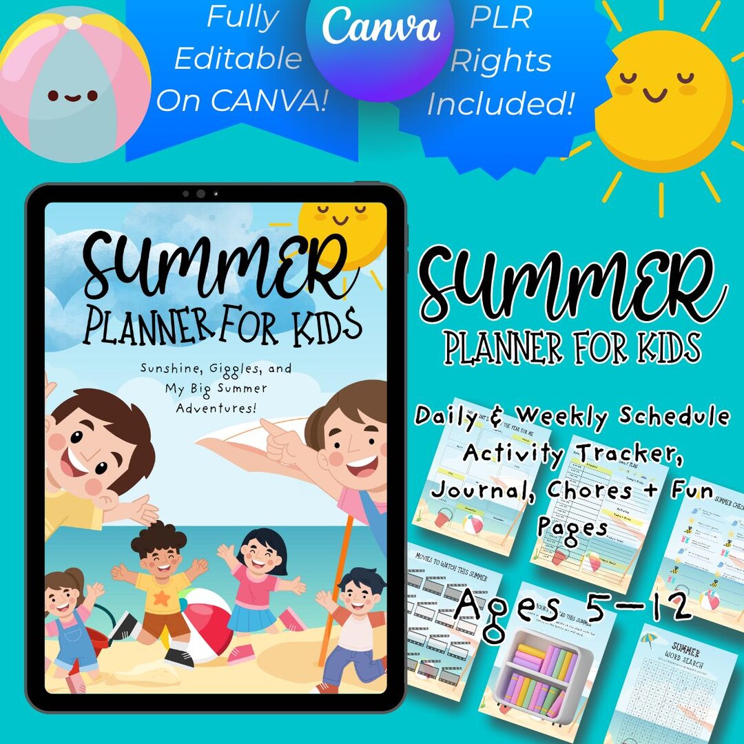 Summer Planner for Kids | Printable Summer Journal and Activity Book ...