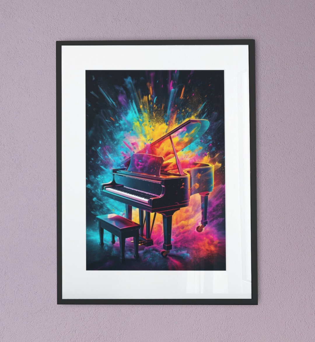 Piano Wall Art of a Colorful Piano, Music Art, Wall Art, Printable Art ...