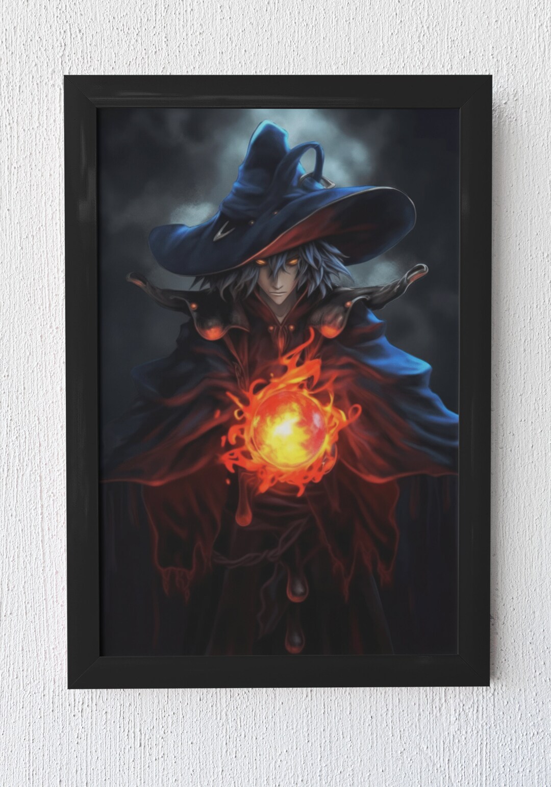 Black Mage Art, Digital Print of a Black Mage, Dark Wizard Art, for All Fantasy Lovers, Digital ...