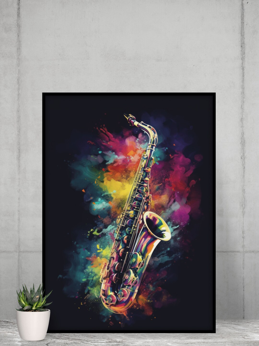 Saxophone Jazz Music Wall Art Print - Rustic Home Decor for ...
