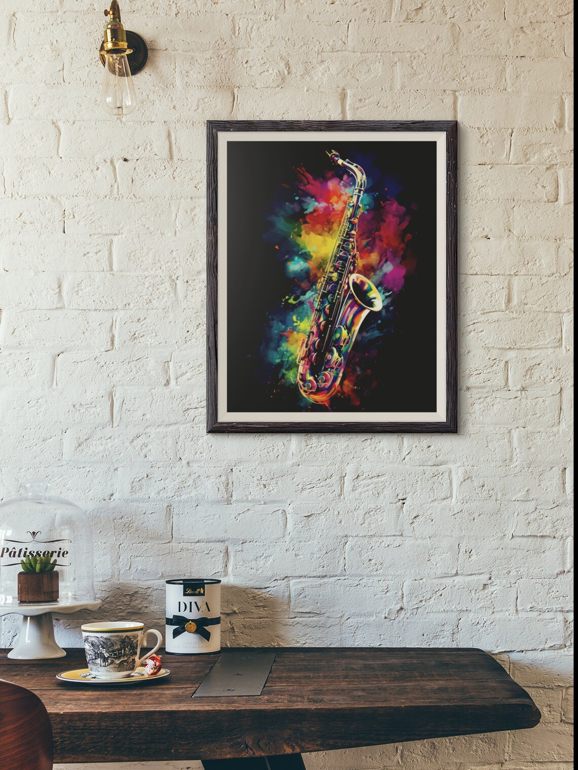 Saxophone Jazz Music Wall Art Print - Rustic Home Decor for ...