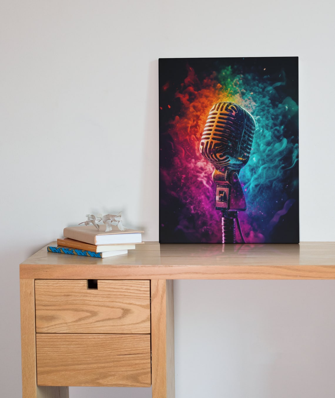 Microphone Wall Art for Music Studio Decor and Singer Gift, Digital ...