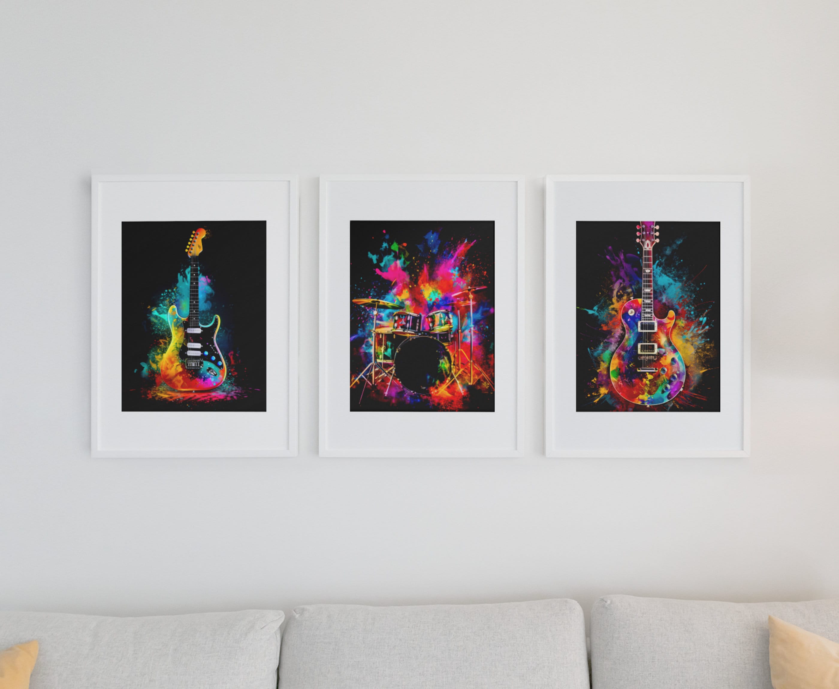 Electric Guitar Poster Art, Wall Print, Printable Art, Digital Download ...