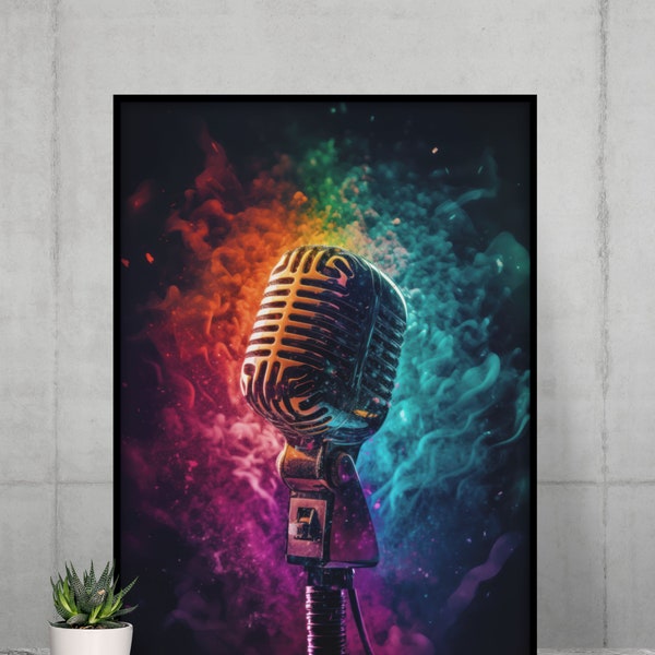 Microphone Poster - Etsy
