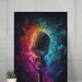 Microphone Wall Art for Music Studio Decor and Singer Gift, Digital ...