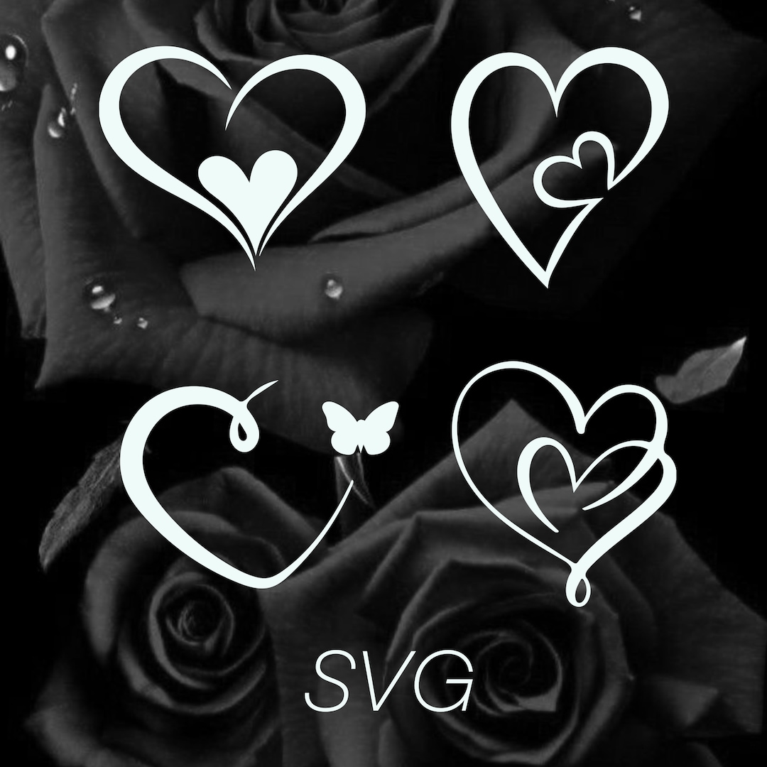 Hearts Set of 4 Plotter File SVG File - Etsy