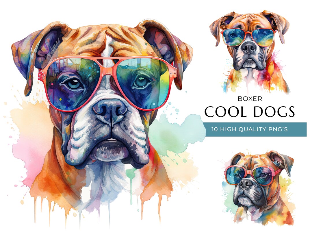 Cool Boxer Dog Clipart, 10 High Quality Pngs, Funny Dogs With ...