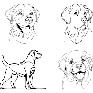 Labrador Retriever Line Art: Minimalist Dog SVG Clipart Bundle (digital ...