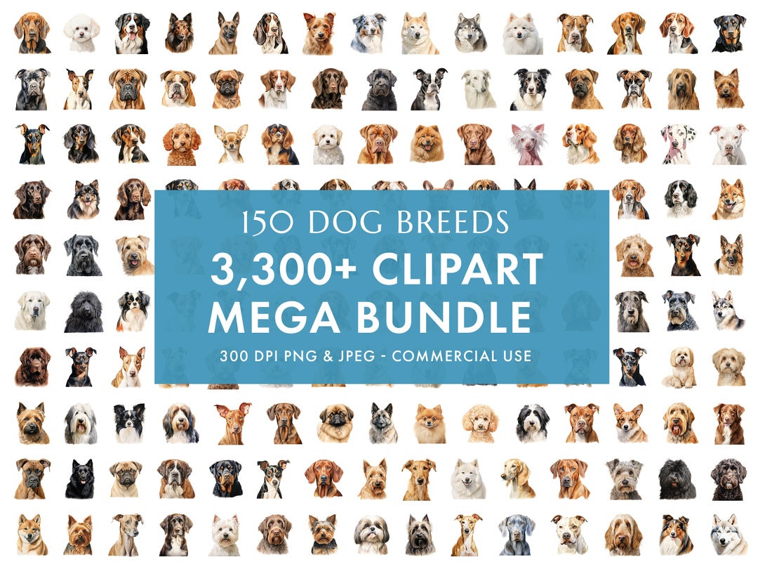 Dog Breeds Clipart Mega Bundle: 150 Breeds (digital Download) - Etsy UK