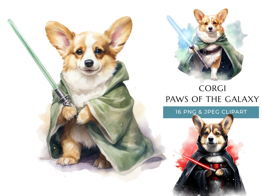 Watercolor Corgi Clipart 16 High Quality PNG & JPEG, Funny Dogs of the ...