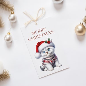 Watercolor Christmas Cats Clipart Bundle, 68 Cute Kittens PNG & JPEG ...