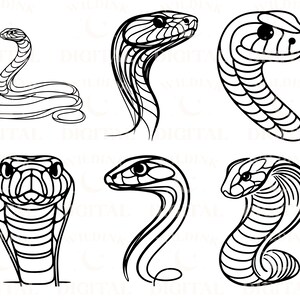 Snakes SVG Clipart, Python Minimalist Line Art, Anaconda Logo Animal ...