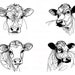 Cow SVG Clipart: Minimalist Line Art, Farmhouse Decor (digital Download ...
