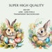 Watercolor Easter Bunny Clipart: PNG Spring Nursery Art (digital ...