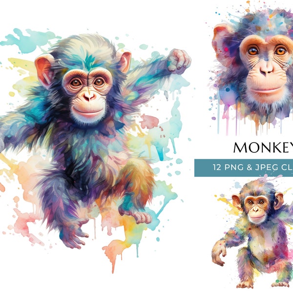 Monkey Clipart - Etsy