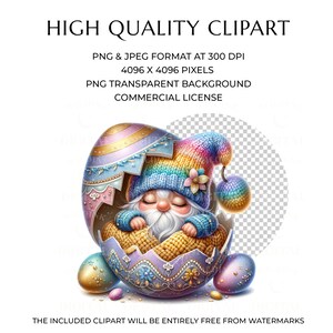 Watercolor Easter Gnome Clipart Bundle 15 High Quality PNG & JPEG, Cute ...