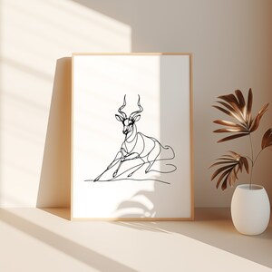 Antelope SVG Clipart: Minimalist Line Art Vector (digital Download) - Etsy