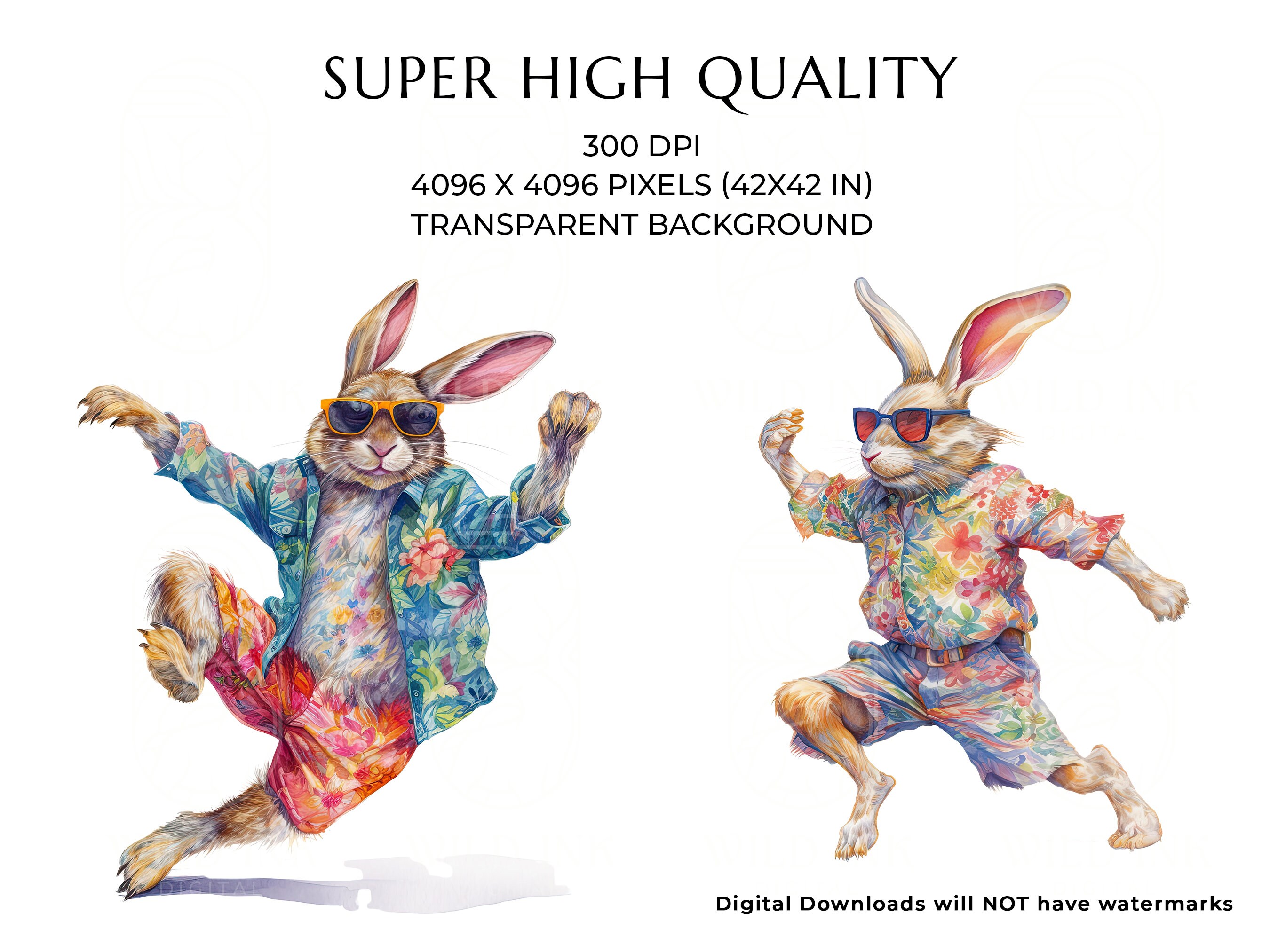 Cool Dancing Rabbit Clipart 13 High Quality Pngs Funny - Etsy