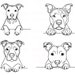 Staffordshire Bull Terrier Line Art Clipart Bundle (digital Download ...