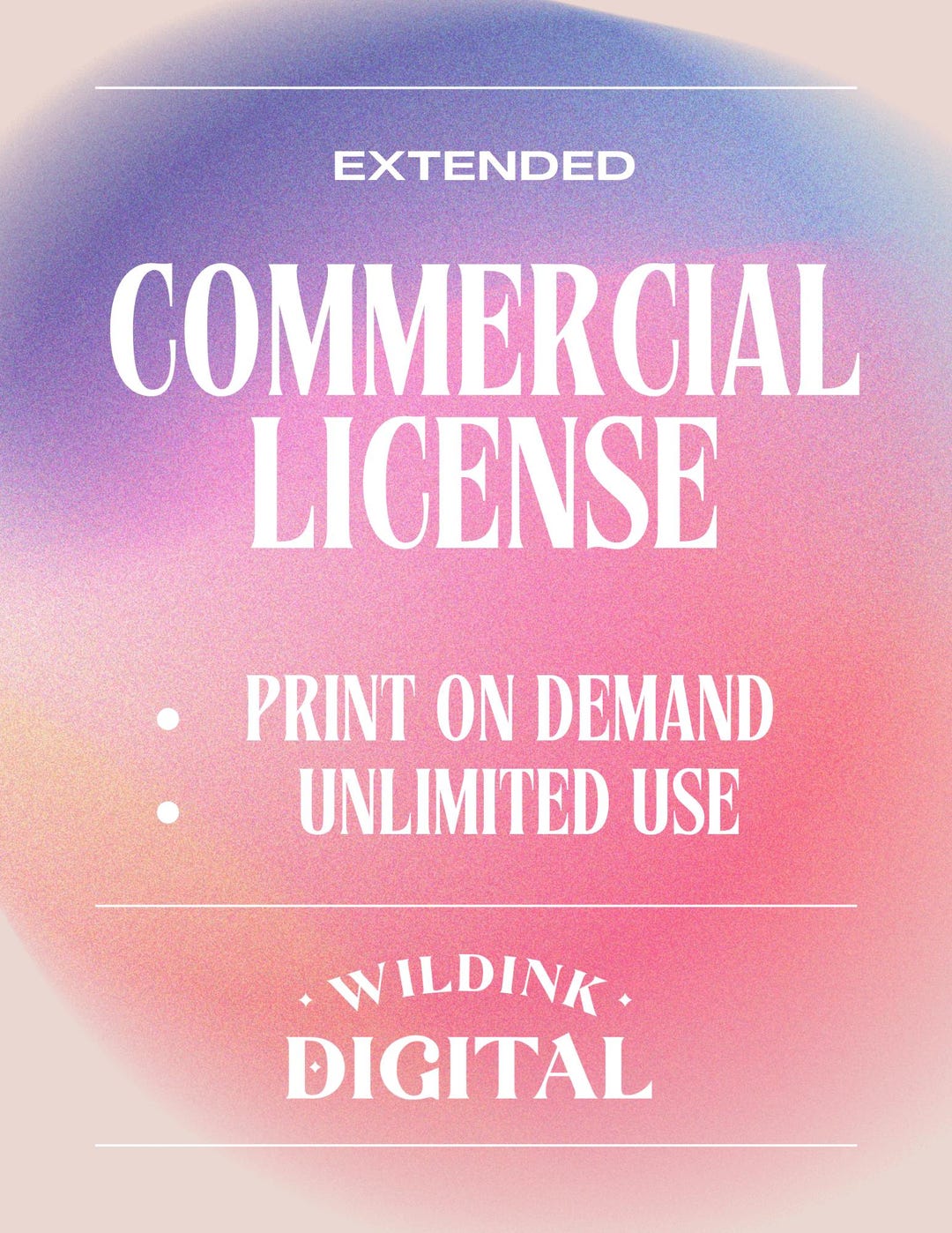 Extended Commercial Use License for Print-on-demand - Unlimited Use POD ...