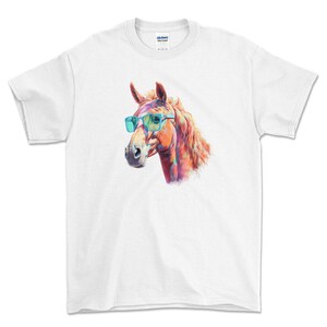 Watercolor Horse Clipart With Sunglasses: Farm Animal PNG JPEG (digital ...