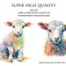 Baby Sheep Watercolor Clipart 7 Pngs, Nursery Decor, Farm Theme Wall ...