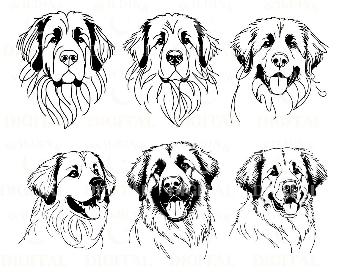 Leonberger Dog Line Art: Minimalist SVG PNG Clipart (digital Download ...