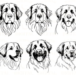 Leonberger Dog Line Art: Minimalist SVG PNG Clipart (digital Download ...