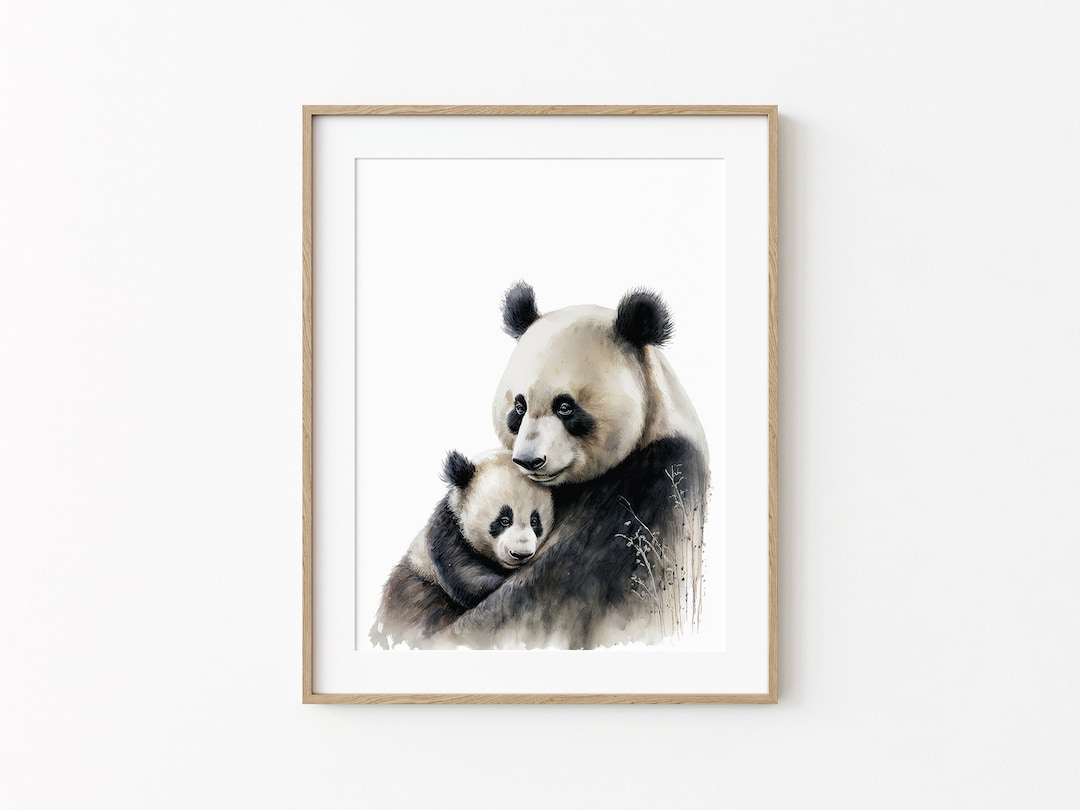 Mom and Baby Panda Bear Clipart, 9 High Quality Pngs, Watercolor Cute ...