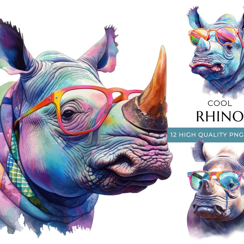 Rhino Print - Etsy