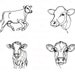 Cow SVG Clipart: Minimalist Line Art, Farmhouse Decor (digital Download ...