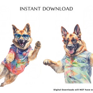 Cool Dancing German Shepherd Clipart, 15 High Quality PNG, Funny ...