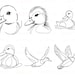 Duck Line Art SVG Clipart: Minimalist Farm Animal Vector (digital ...