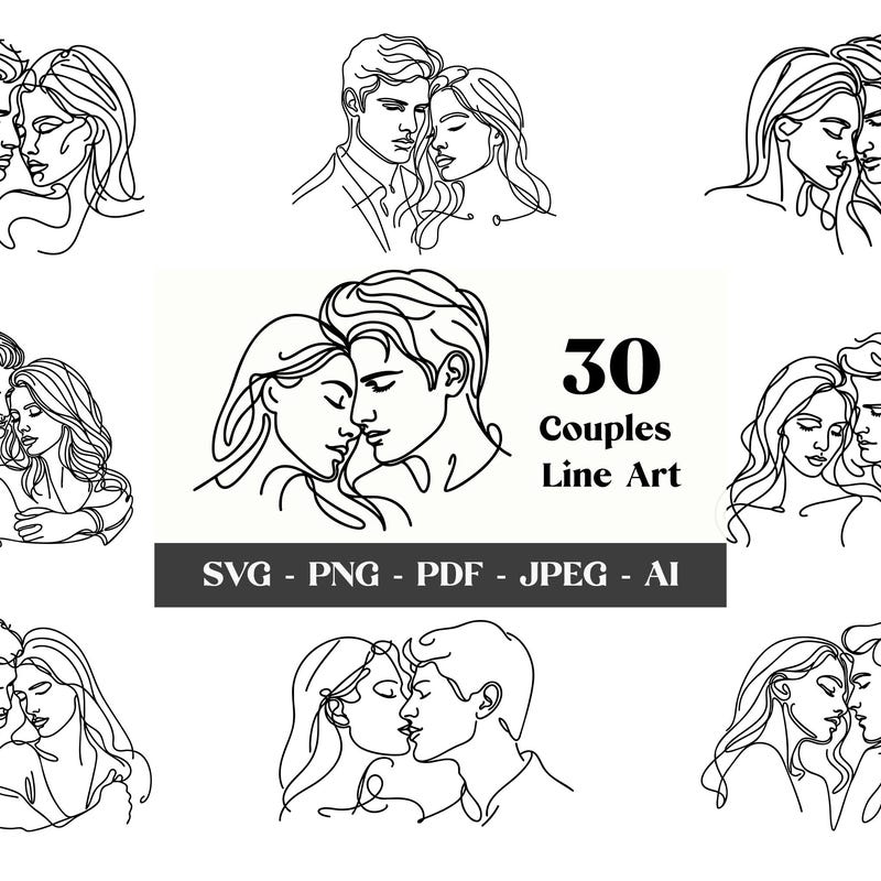 Couple Line Art - Etsy