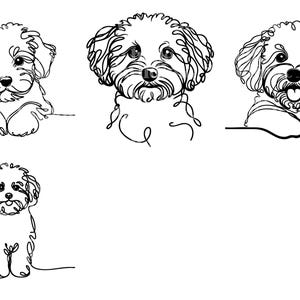Maltipoo Line Art Clipart Bundle: Minimalist Dog SVG, PNG (digital ...