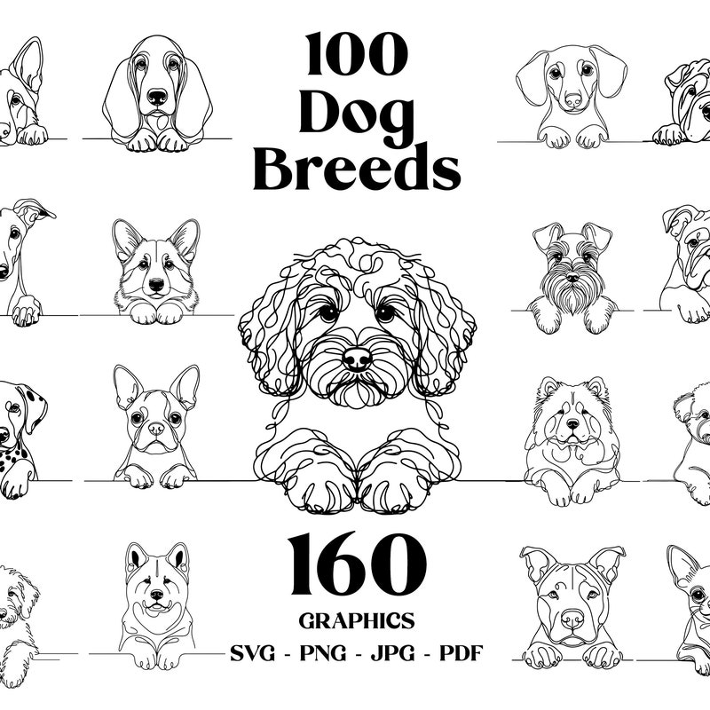Dog Line Art Laser File - Etsy