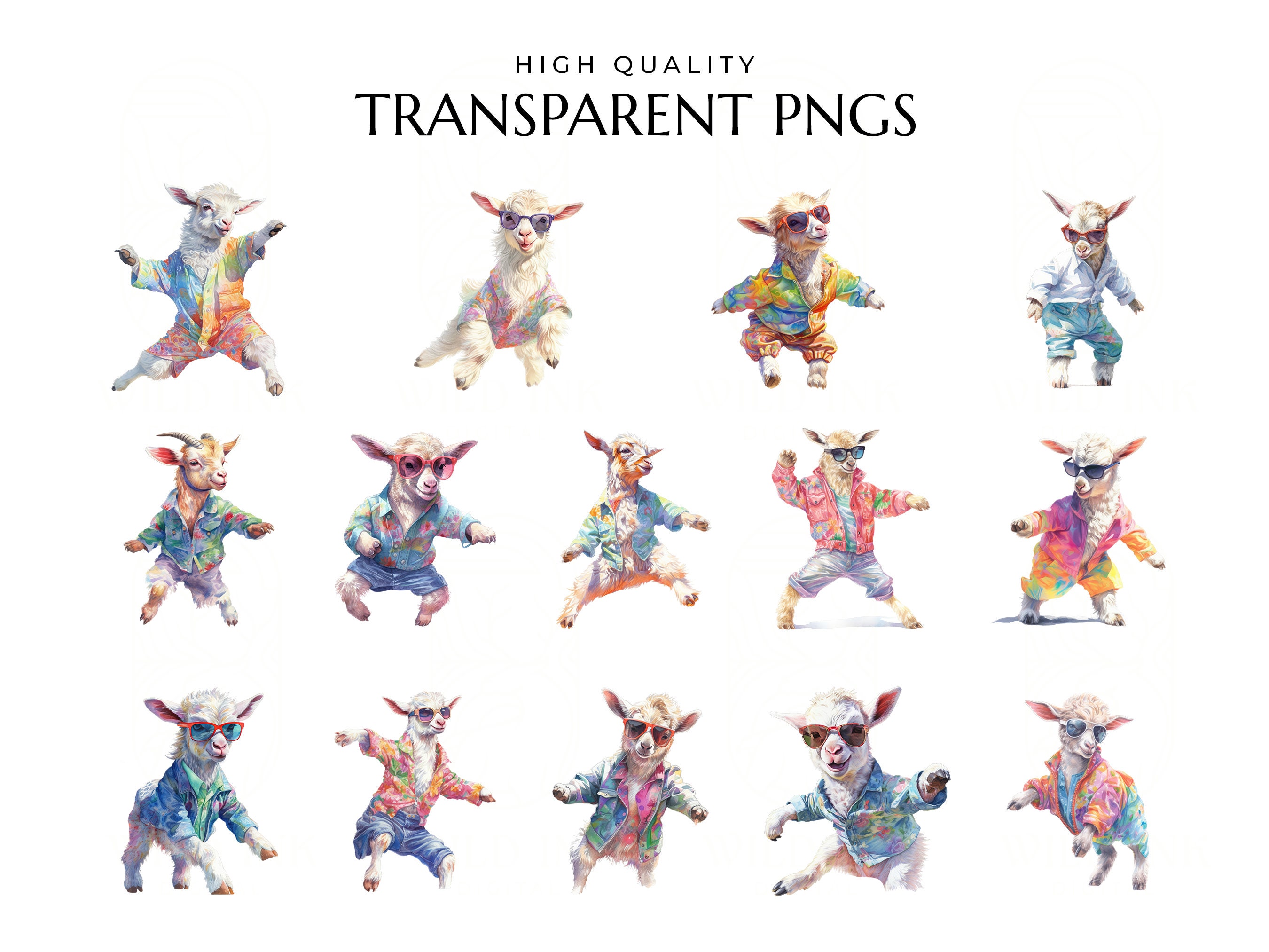 Cool Dancing Baby Goat Clipart 14 High Quality Pngs Cute - Etsy