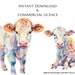 Baby Cow Watercolor Clipart 9 Pngs, Nursery Decor, Farm Wall Art ...