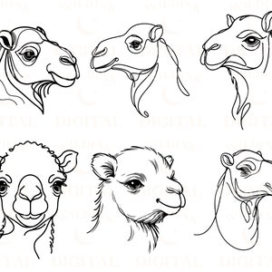 Camel SVG Clipart, Minimalist Line Art, Logo Animal Vector, Modern Art ...