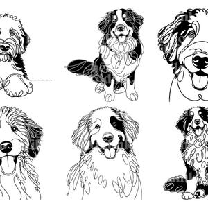 Bernedoodle Line Art Clipart Bundle: Dog Mom SVG, PNG (digital Download ...