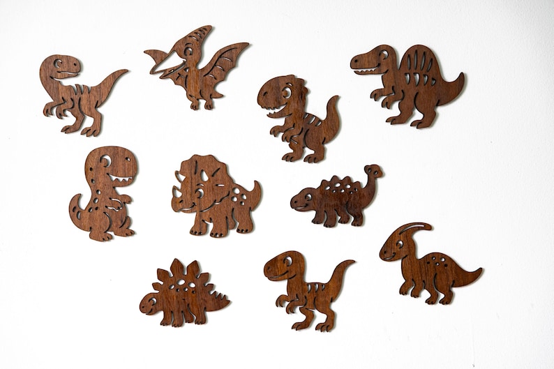 Dinosaur SVG Bundle, 30 Cute Designs, Nursery Wall Art, Laser Cut Files ...