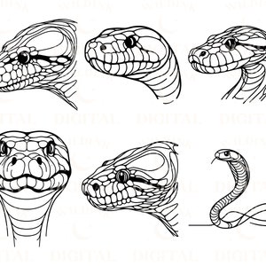 Snakes SVG Clipart, Python Minimalist Line Art, Anaconda Logo Animal ...