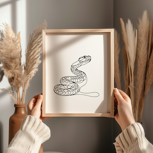 Snakes SVG Clipart, Python Minimalist Line Art, Anaconda Logo Animal ...