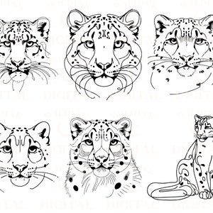 Snow Leopard Line Art: Minimalist SVG Clipart (digital Download) - Etsy