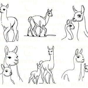 Vicuna SVG Clipart, Vicuña Minimalist Line Art, Logo Animal Vector ...