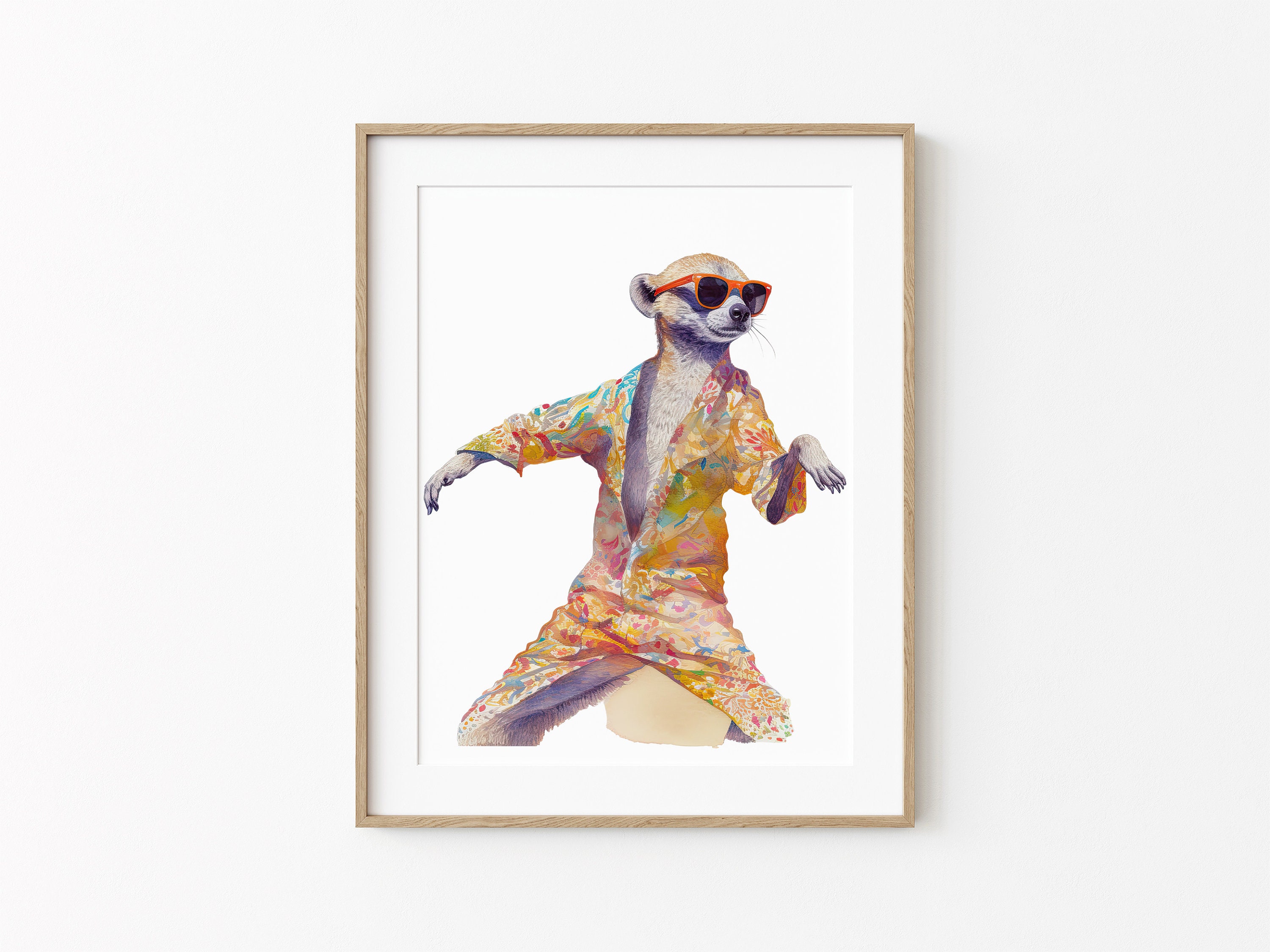 Dancing Meerkat Clipart: Funny Watercolor Animal Pngs (digital Download ...