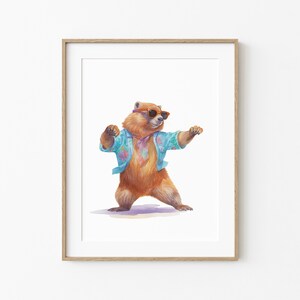 Cool Dancing Beaver Clipart, 18 High Quality Pngs, Funny Watercolor ...