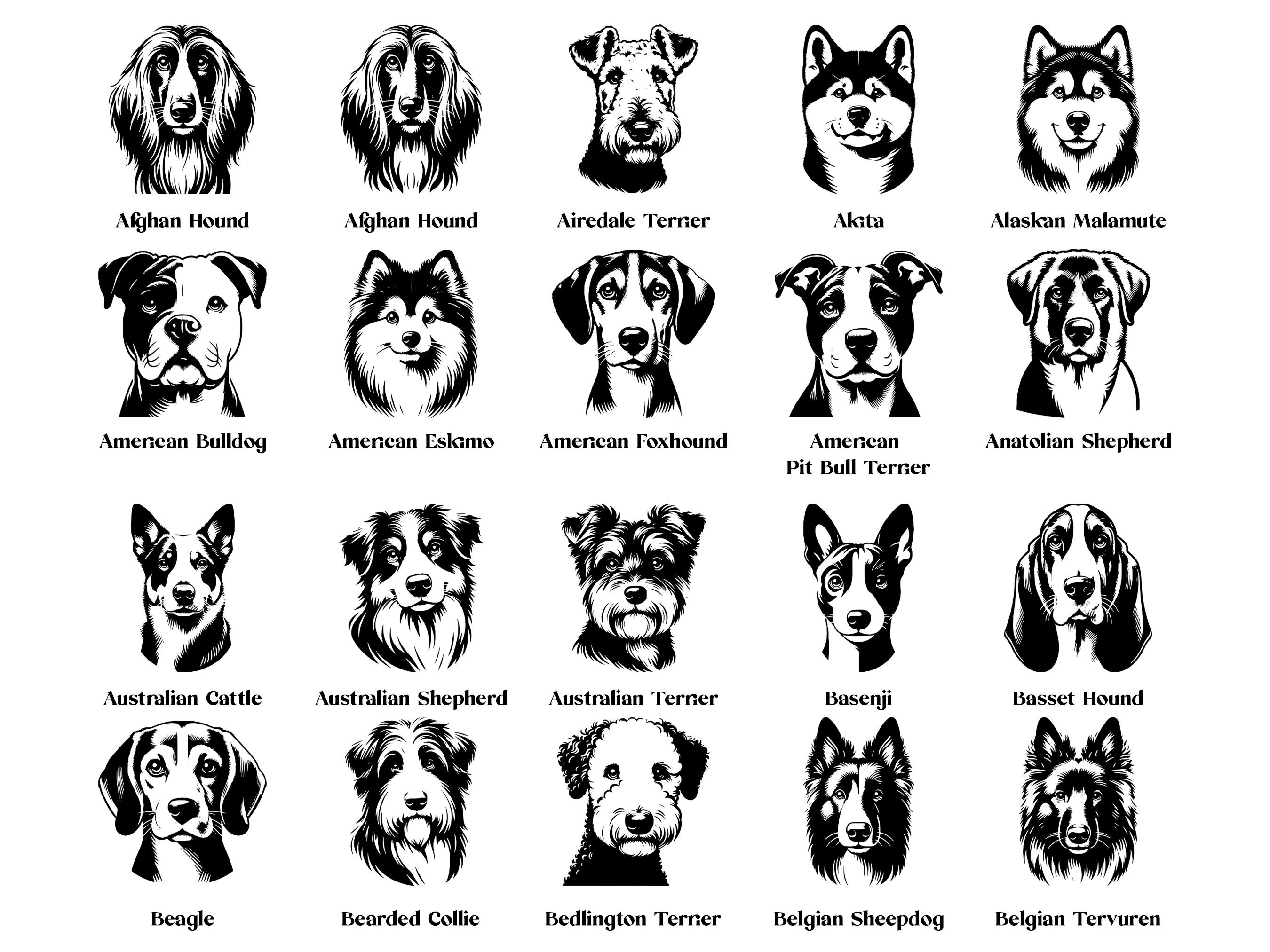 Dog SVG Bundle: 160+ Breeds Clipart (digital Download) - Etsy